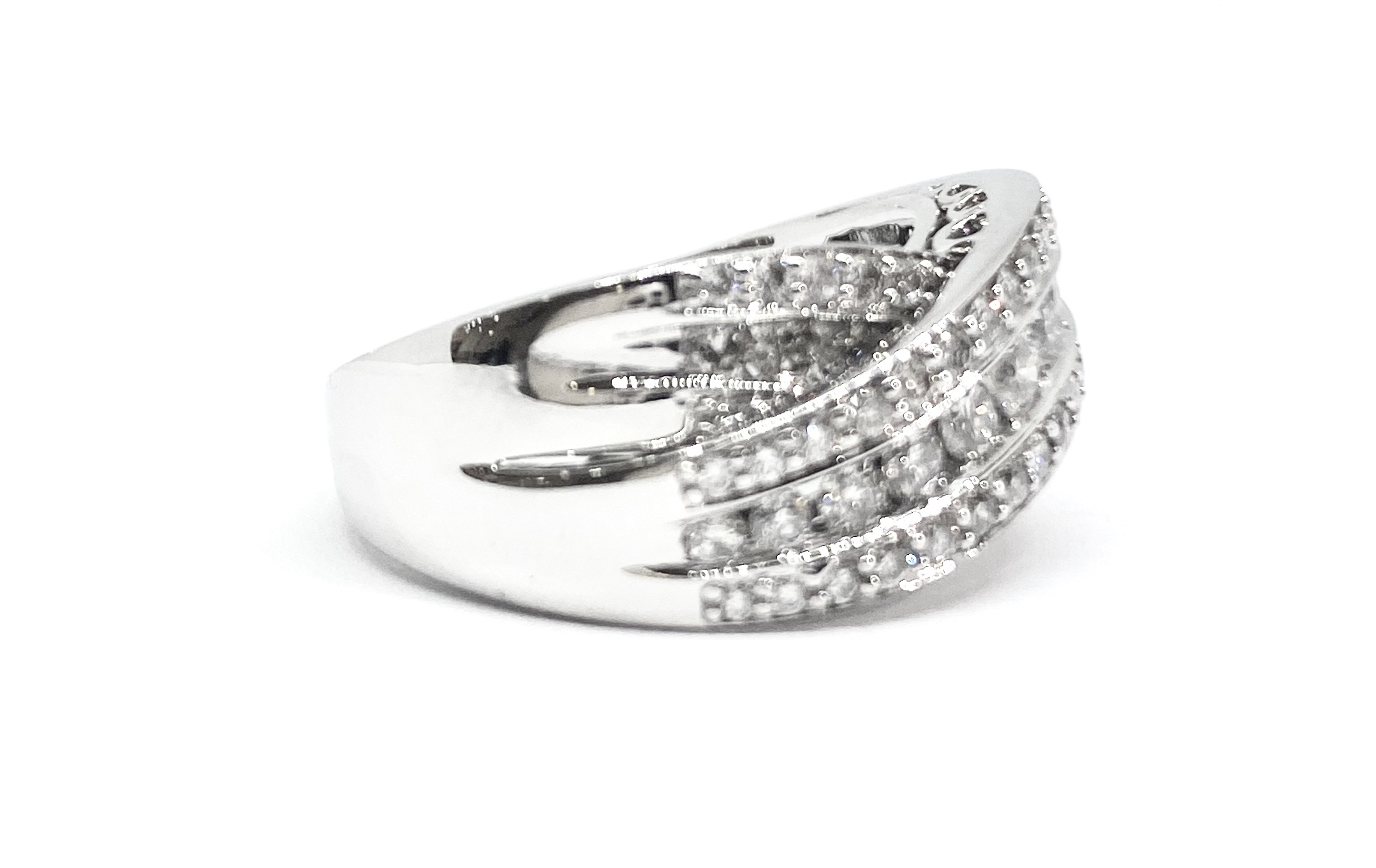 14KW 1.0CTW Diamond Criss Cross Band | Regal Jewelers